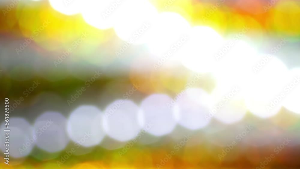 Abstract Movement Of White and Yellow Bokeh. Loop 4K video. Overflow ...