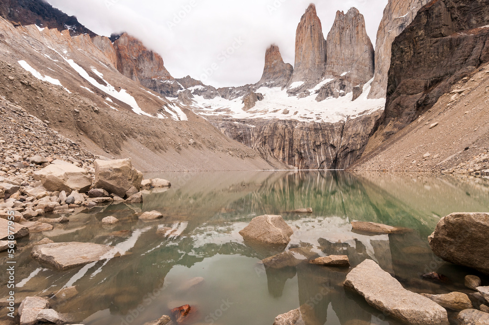 cuernos del paine, torres del paine, sur de chile, alta montaña ...