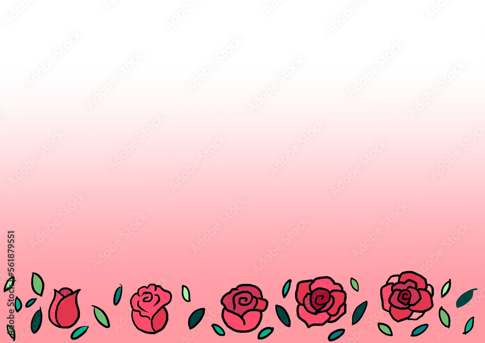Color-colour rose flower growth vector illustration gradation pink ...