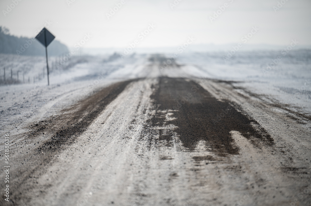 snow covered road Stock Photo | Adobe Stock