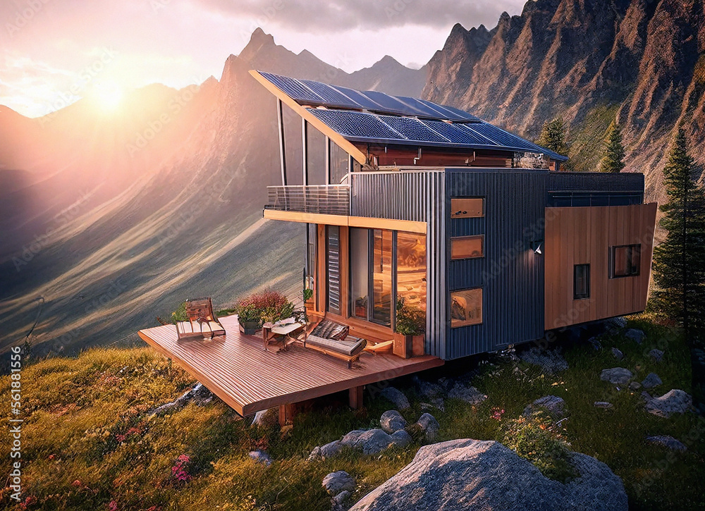 Off-Grid Home Design - Generative Ai Stock Illustration | Adobe Stock