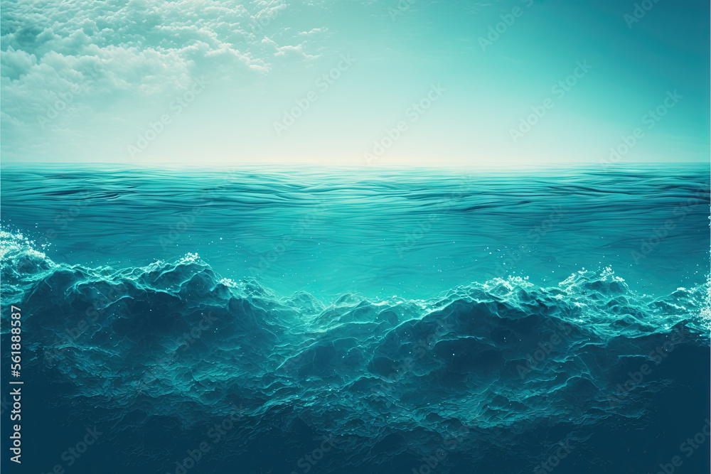 negative space background, free space wallpaper - blue sea and sky ...