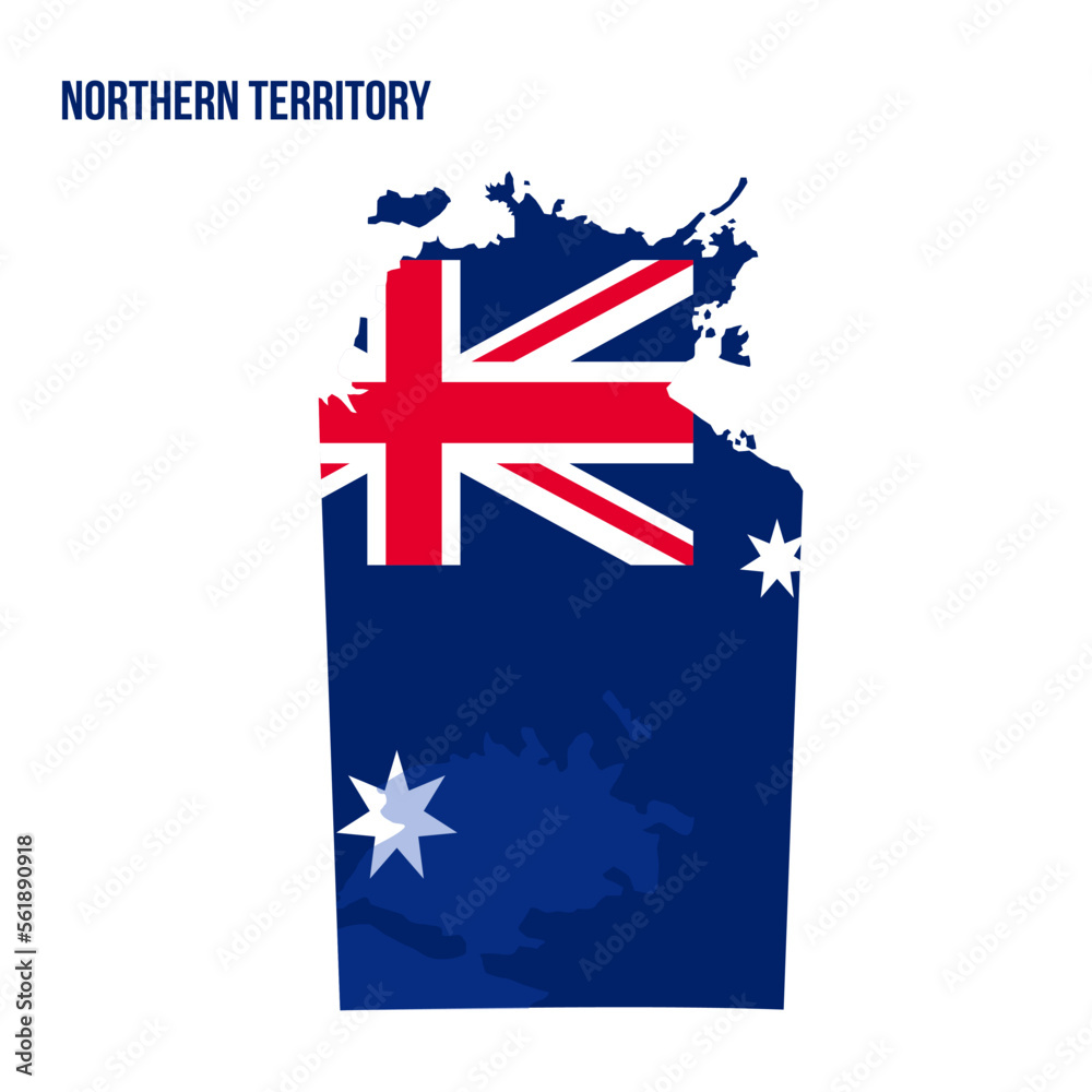 Northern Territory map with Australia flag color. Map of Northern ...