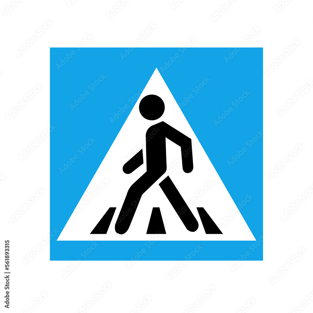 Pedestrian crossing zebra and road sign on transparent background png ...