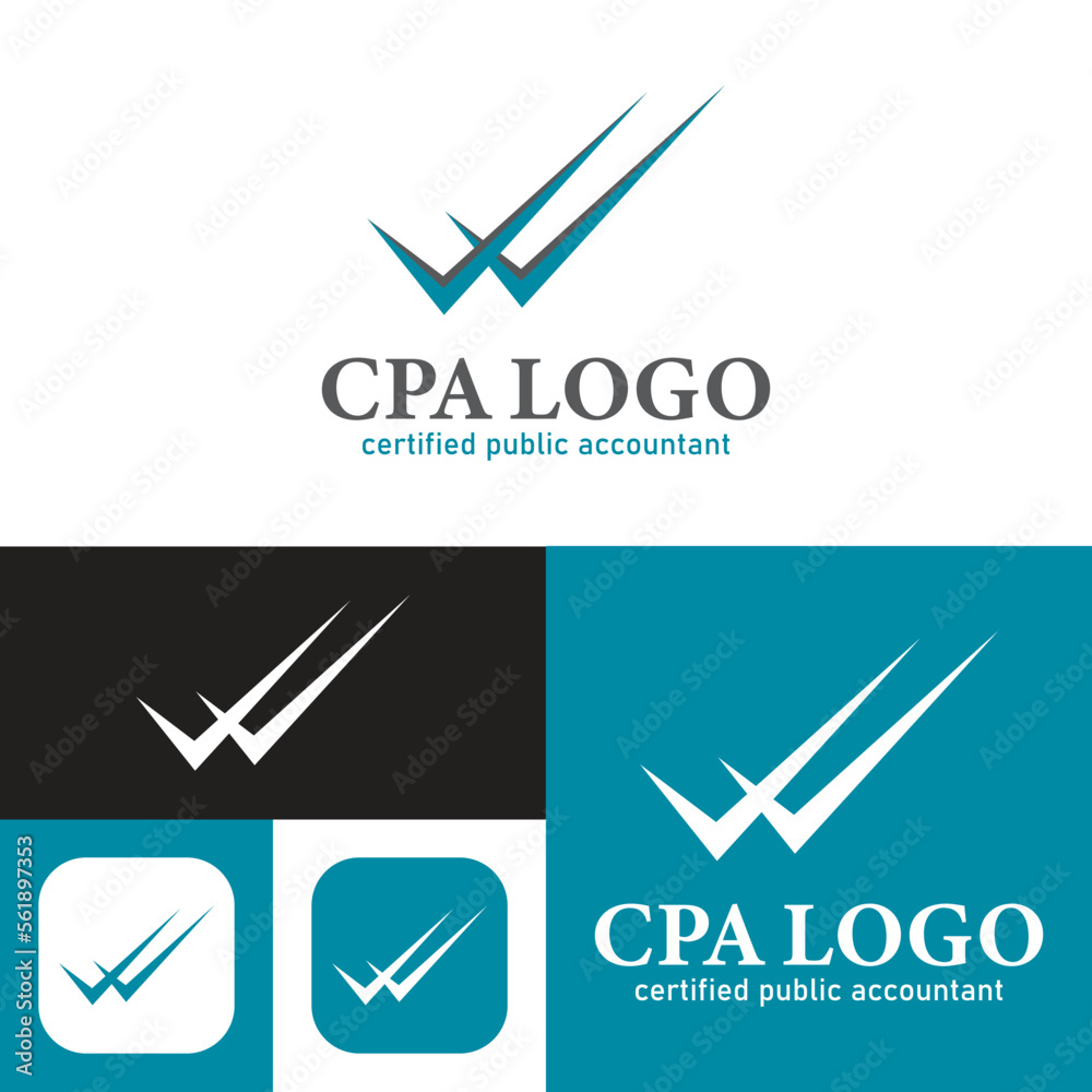Vetor de Simple Certified Public Accountant Logo. Minimal Icon Style ...