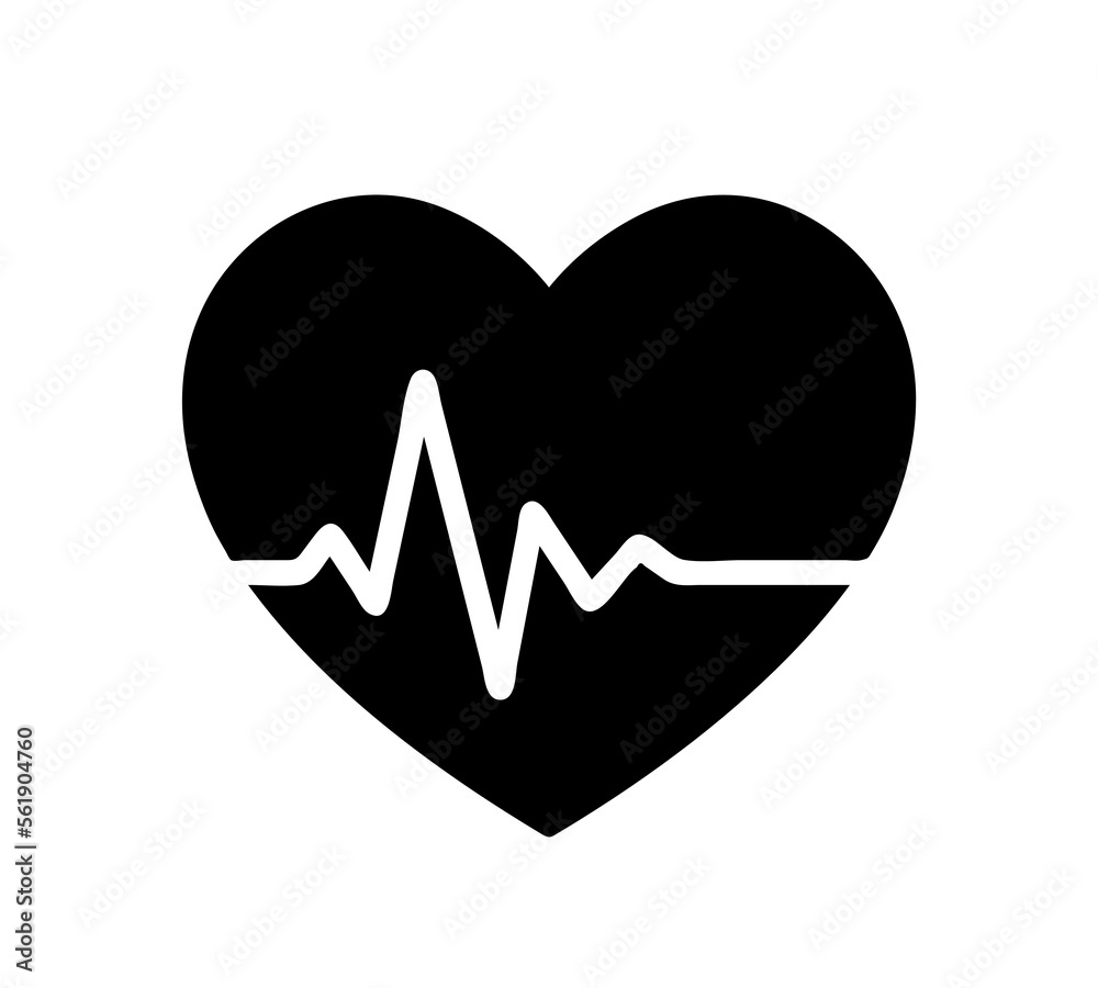 blood pressure , cardiogram, health EKG, ECG logo, black heart with ...