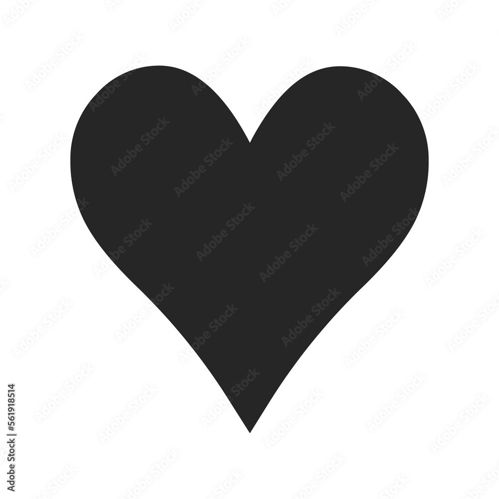 Black heart transparent png Stock Illustration | Adobe Stock