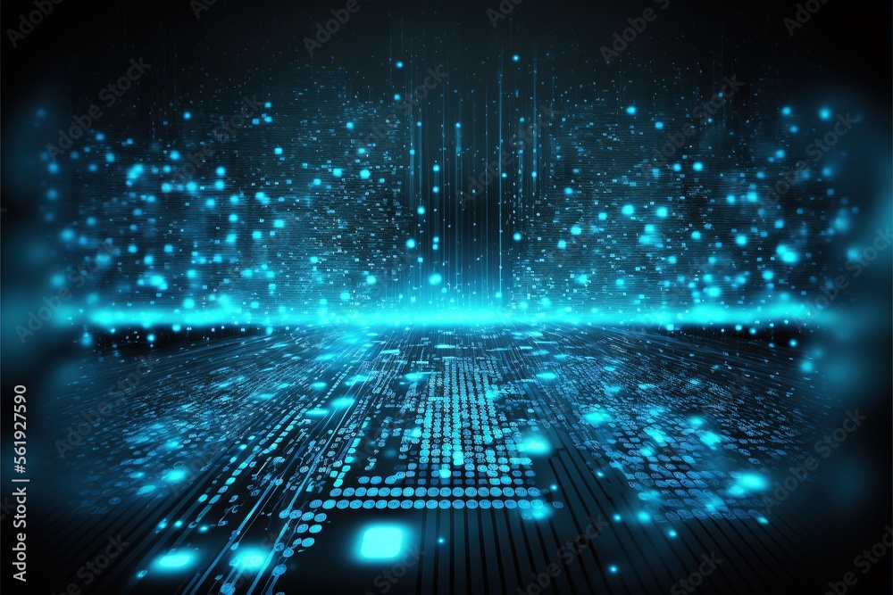 Technology background with abstract digital code motion cyberspace ...