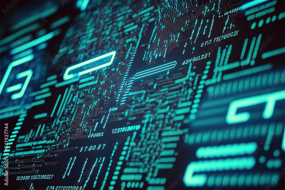 Technology background with abstract digital code motion cyberspace ...