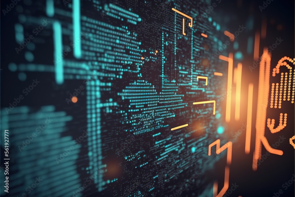 Technology background with abstract digital code motion cyberspace ...