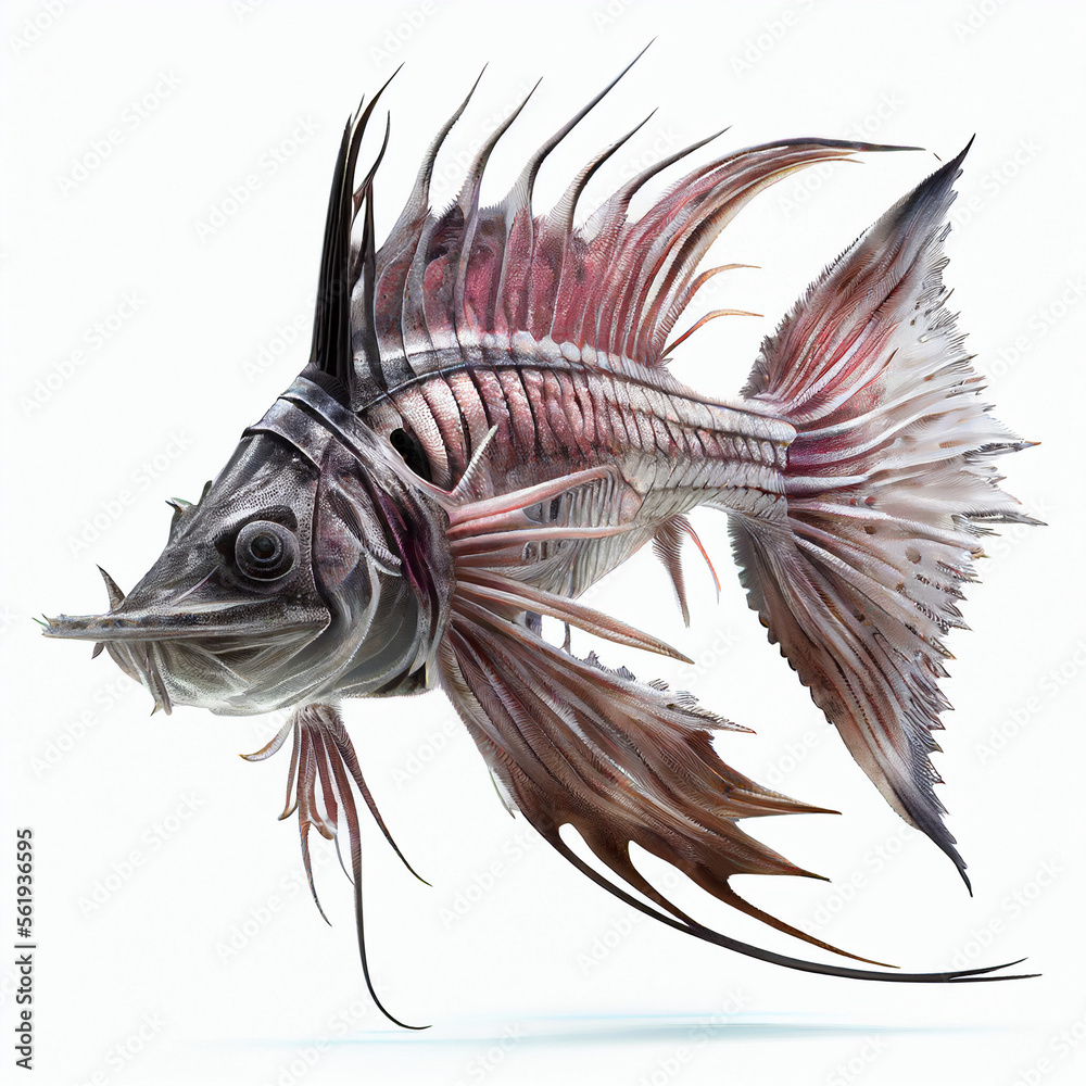 Dragonfish full body image with white background ultra realistic 素材庫插圖 ...