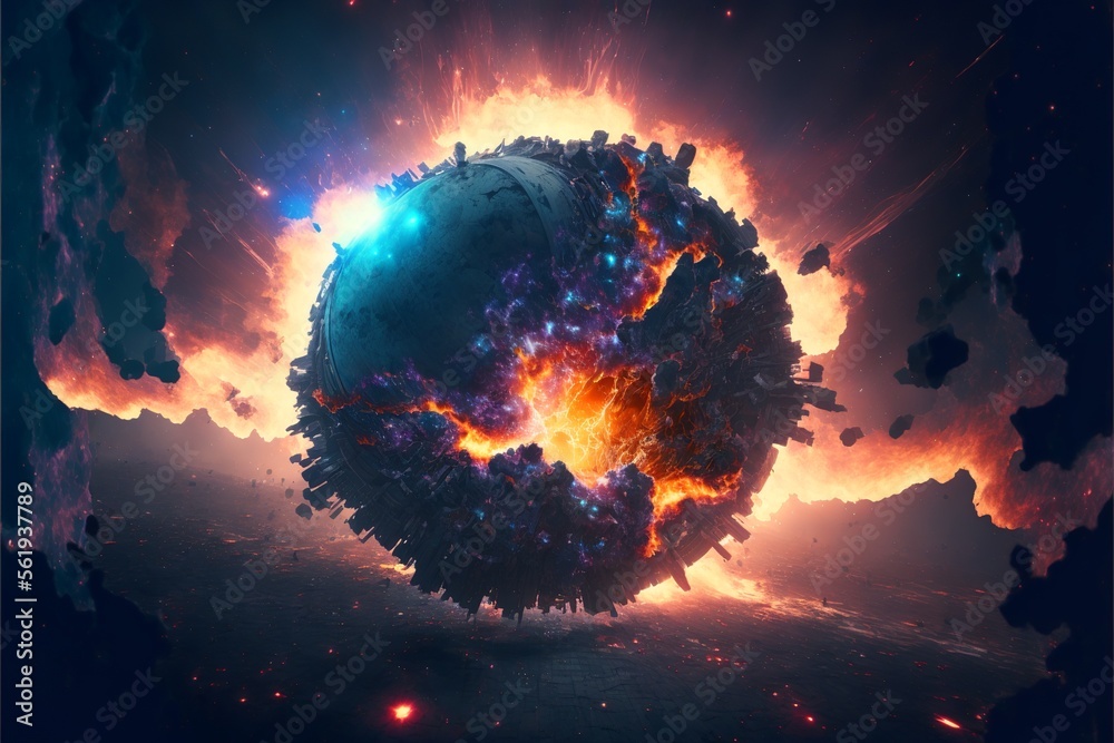 Ultimately gigantic and exploding megastructure around a collapsing ...