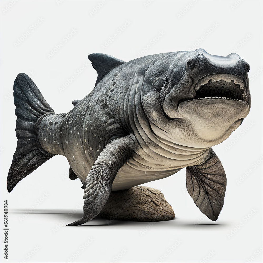 Dunkleosteus full body image with white background ultra realistic 素材庫 ...