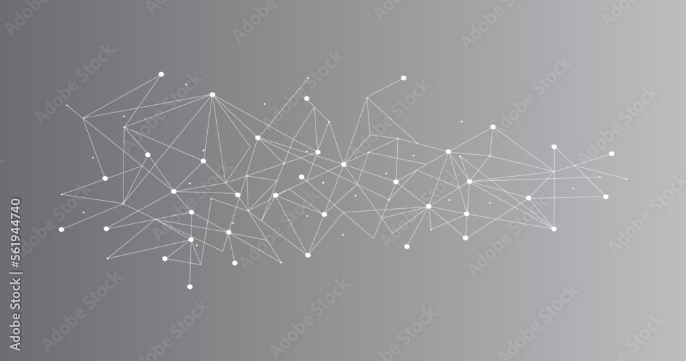 White network. Abstract connection on gray background. Network ...