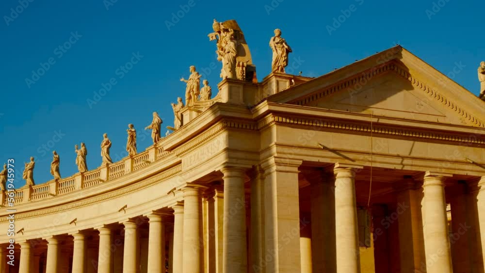 The colonnade at St. Peter's Square in Vatican City, Holy See, Rome ...