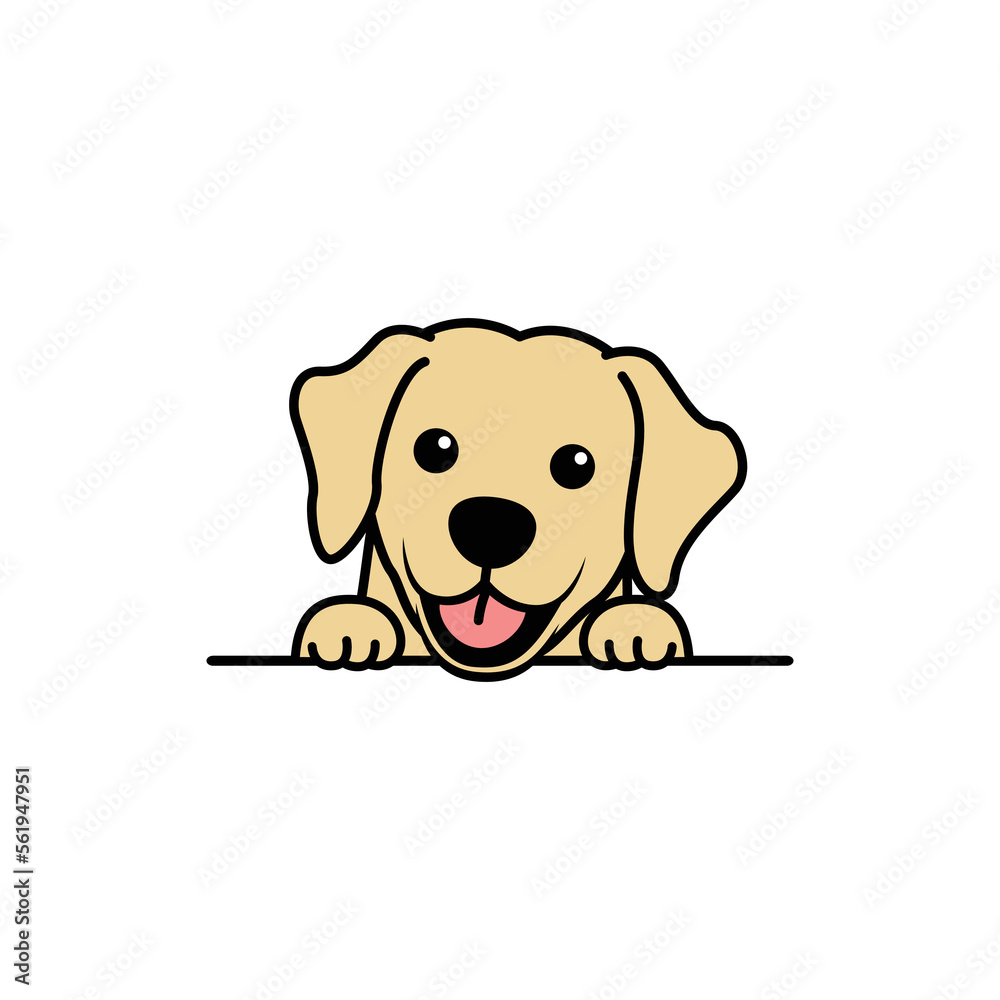Cute labrador retriever puppy cartoon, vector illustration Stock Vector ...