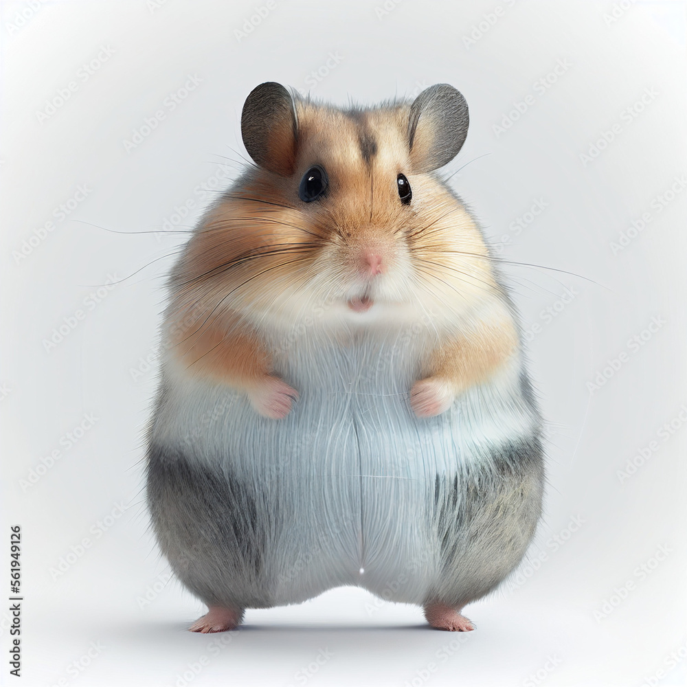 Dwarf Hamster full body image with white background ultra realistic ...