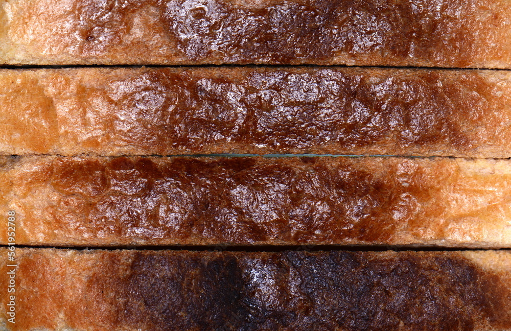 The texture of the crust of bread. Tasty fresh bread, close up. Macro ...