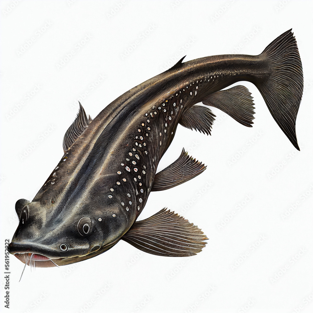 Eel catfish full body image with white background ultra realistic Stock ...