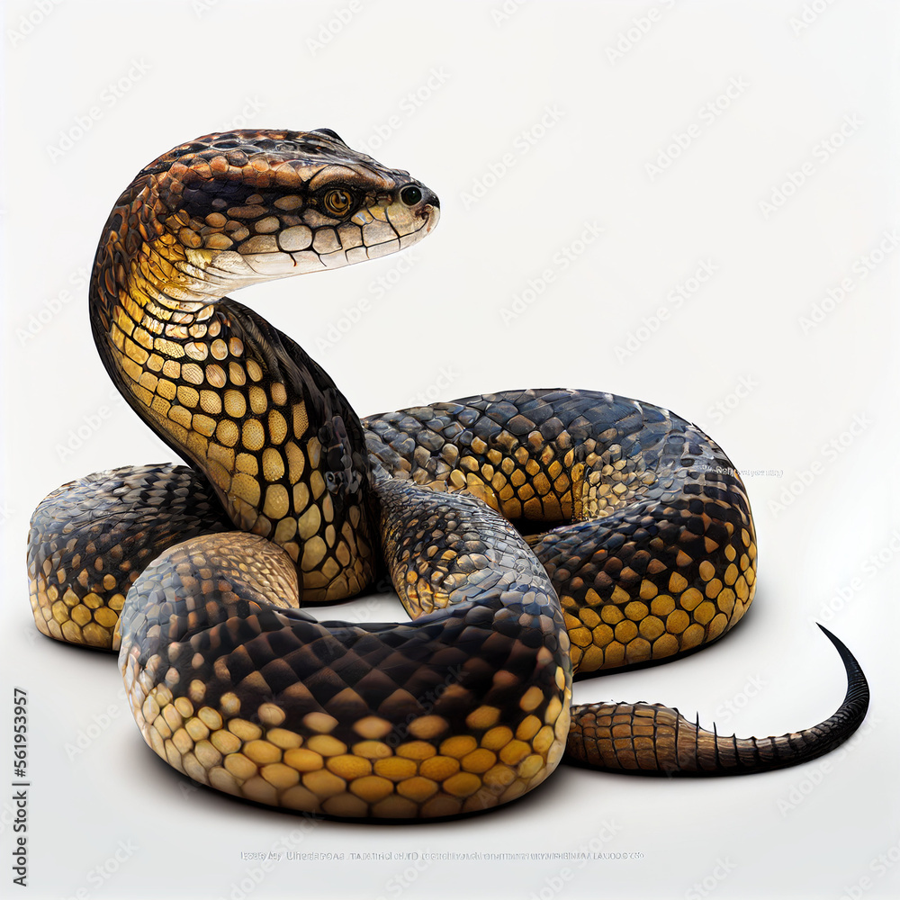 Egyptian Cobra (Egyptian Asp) full body image with white background ...