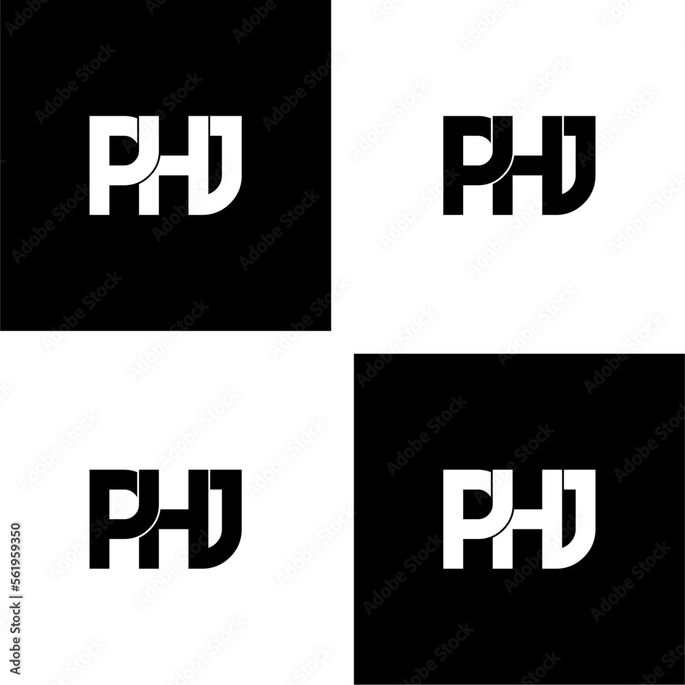 phj typography letter monogram logo design set Stock Vector | Adobe Stock