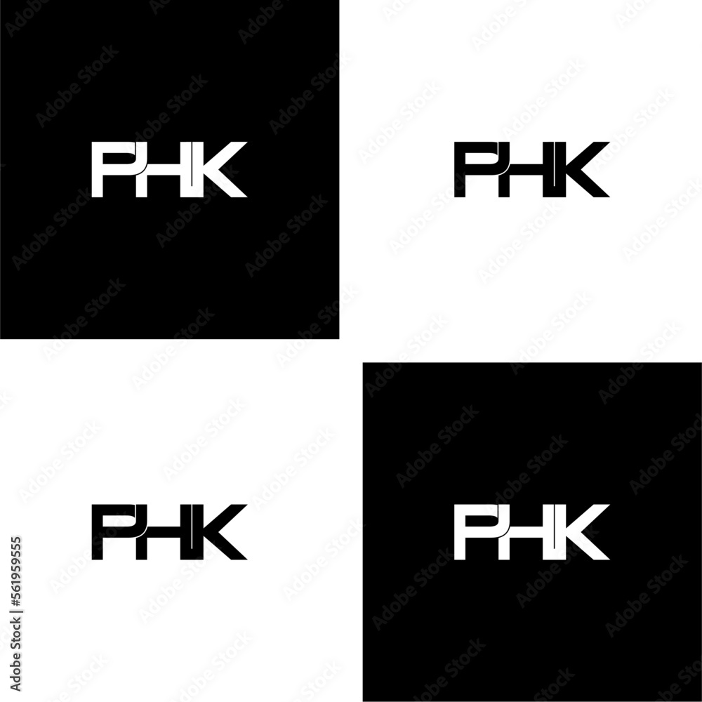 phk typography letter monogram logo design set Stock Vector | Adobe Stock