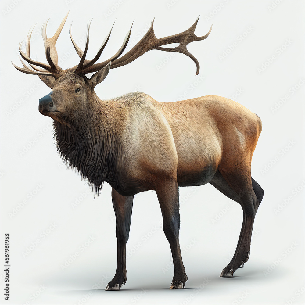Elk full body image with white background ultra realistic Stock ...