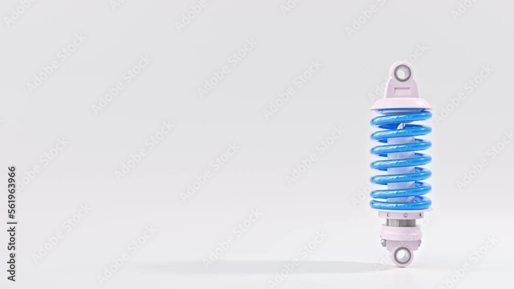 Blue shock absorber. Animation seamless loop and Alpha Channel on white ...
