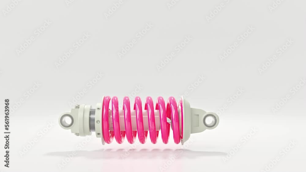 Pink shock absorber. Animation seamless loop and Alpha Channel on white ...