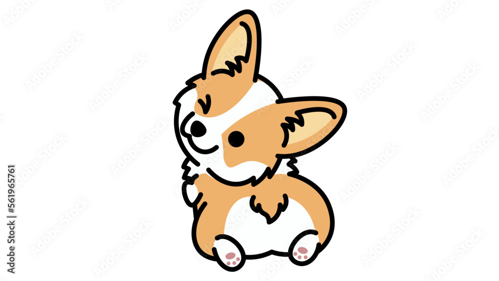 cartoon dog corgi Stock Vector | Adobe Stock
