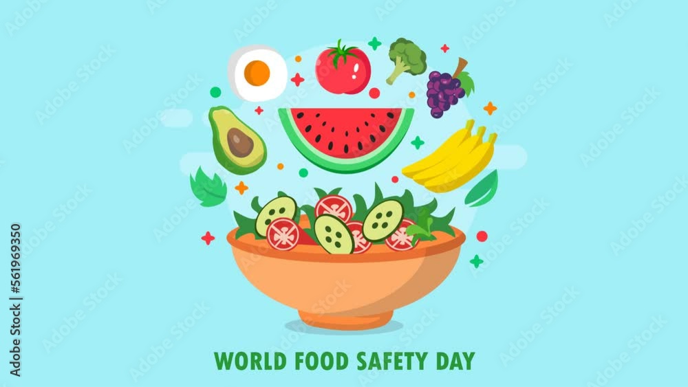 fruit animation for healthy eating. World food safety day celebration ...