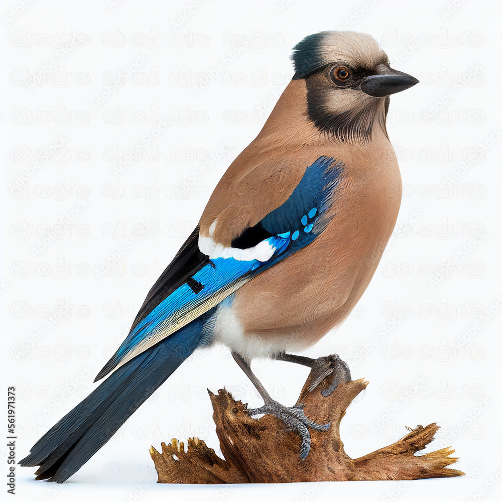 Eurasian Jay full body image with white background ultra Stock ...