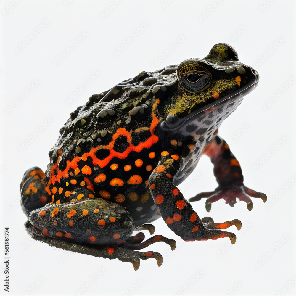 Fire-Bellied Toad full body image with white background ultra Stock ...