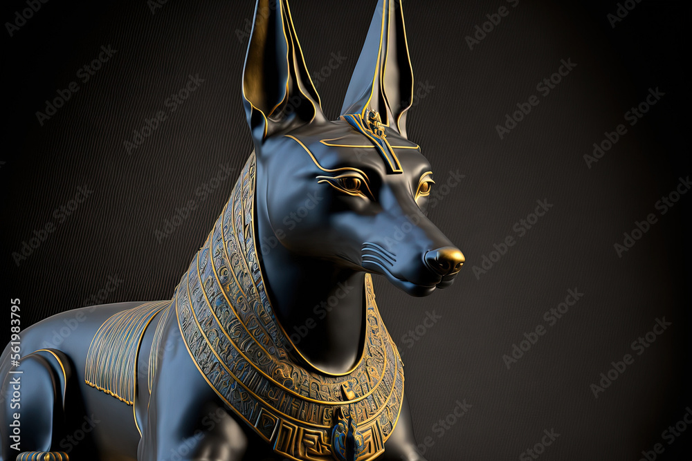 Black Anubis statue from ancient Egypt. Generative AI Stock ...