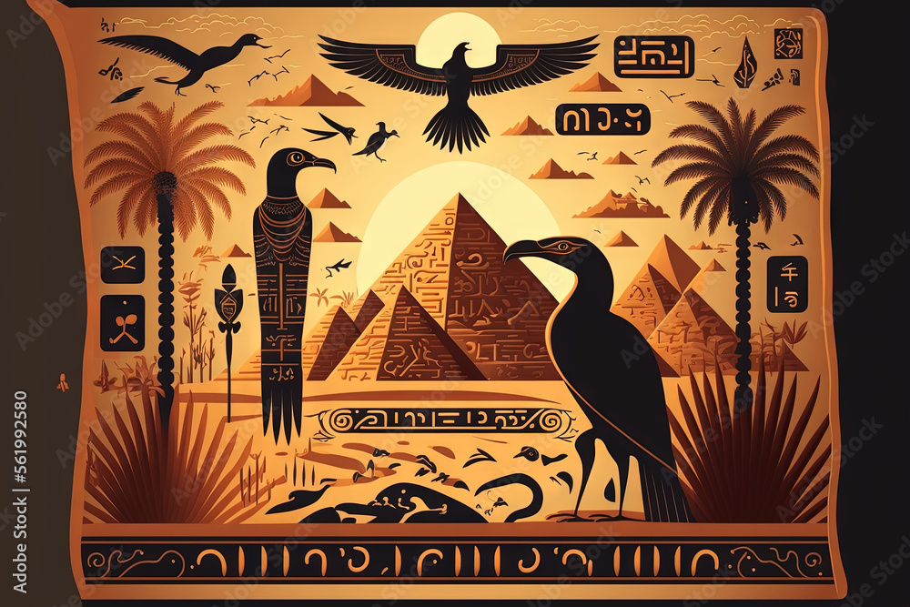 Background from ancient Egypt. Egyptian sign and hieroglyph Ancient ...