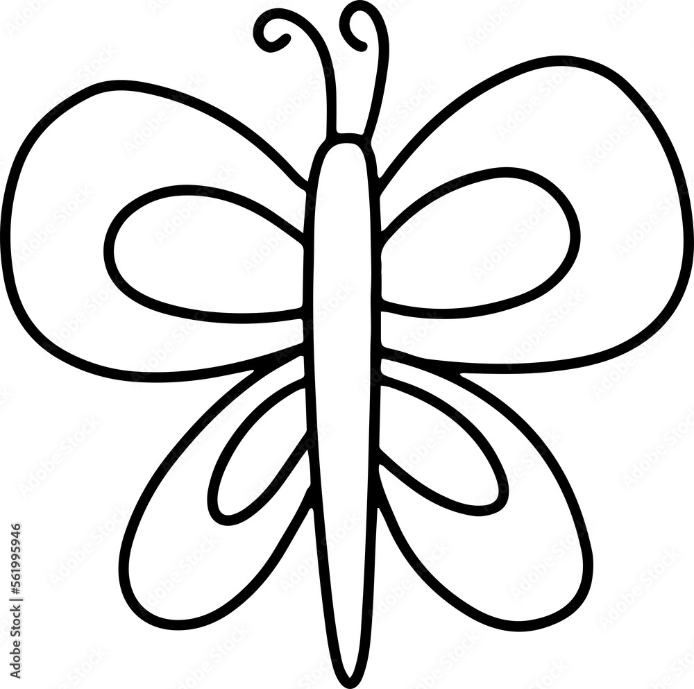 cute butterfly cartoon animal ,clipart, doodle, Hand drawn, clipart ...