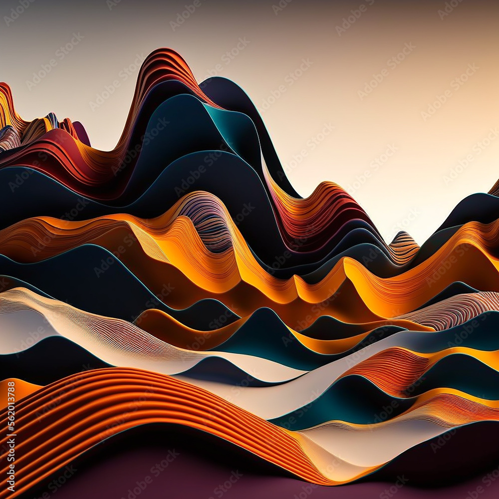 Horizontal Colorful Abstract Wave Background With Dark Salmon Vector