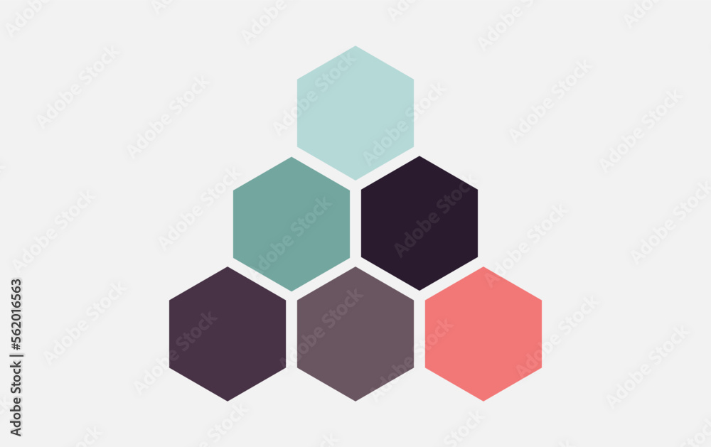 Hexagon Vintage Color Palette Stock Vector | Adobe Stock