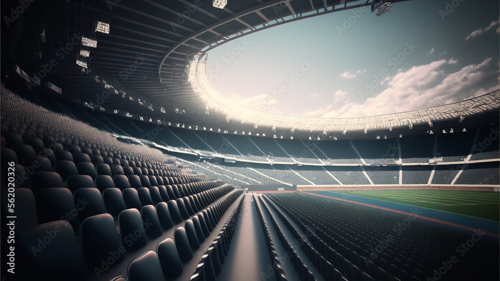 Stadium with empty space, Sports background. Football, Cricket stadium ...