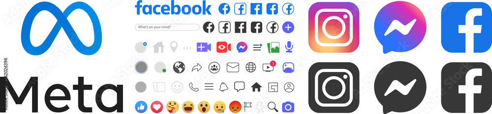 Meta logo. Meta, Facebook rebrand concept. Meta icon in blue color ...