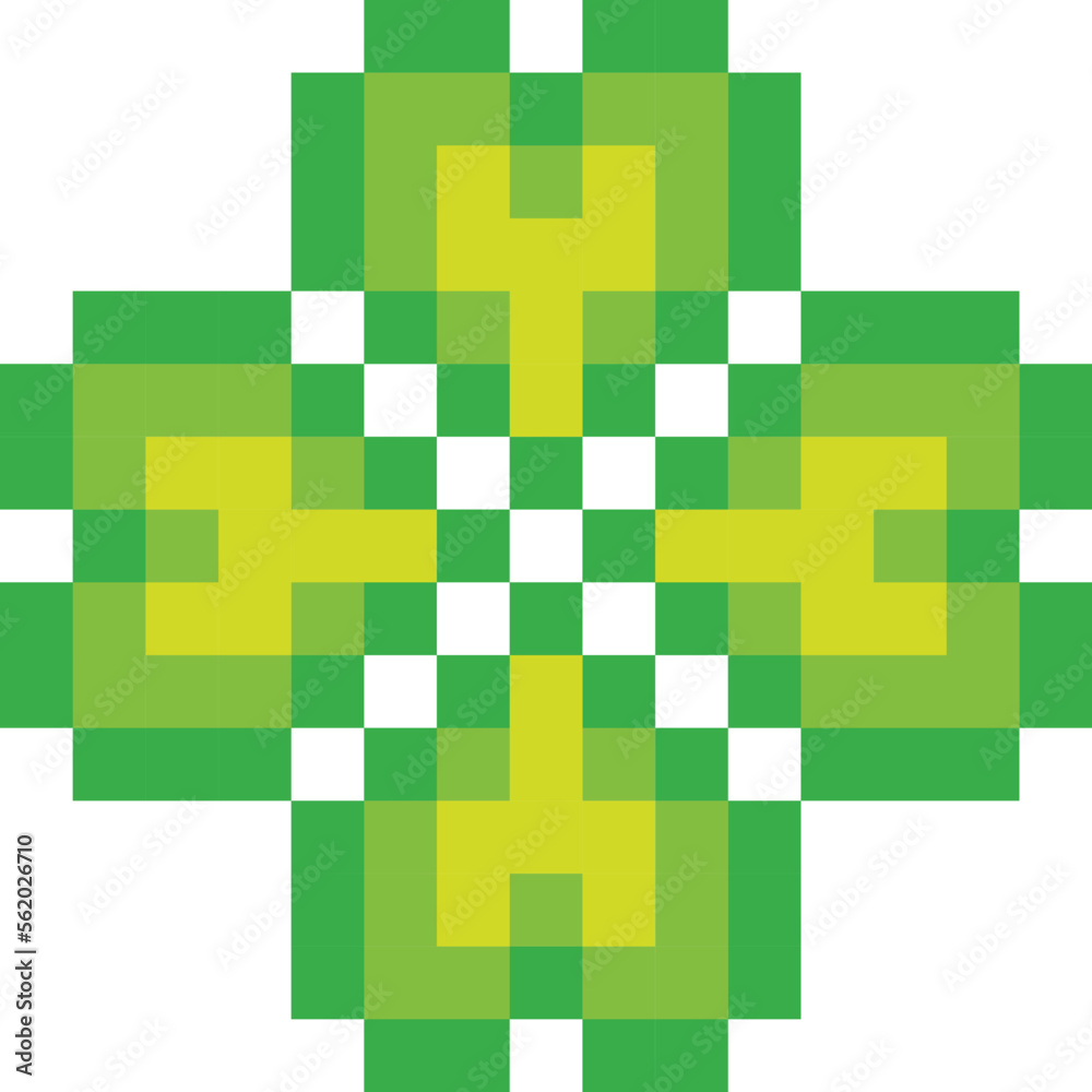Clover pixel art. lucky leaf vector image Stock Vector | Adobe Stock