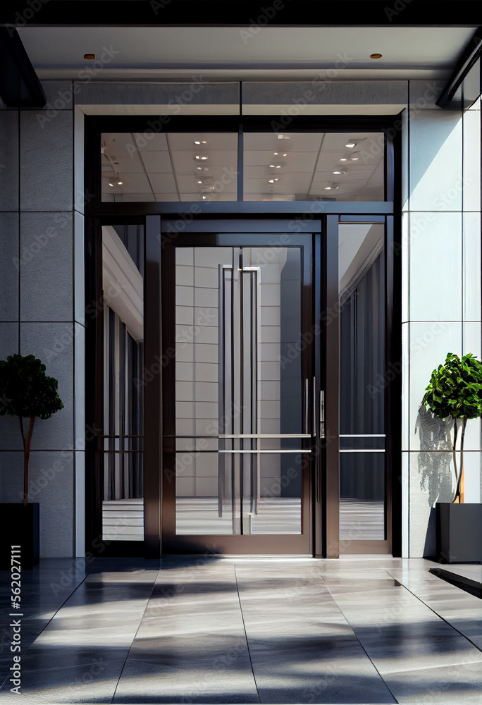 Entrance door luxury of business office building, Hotel lobby ...