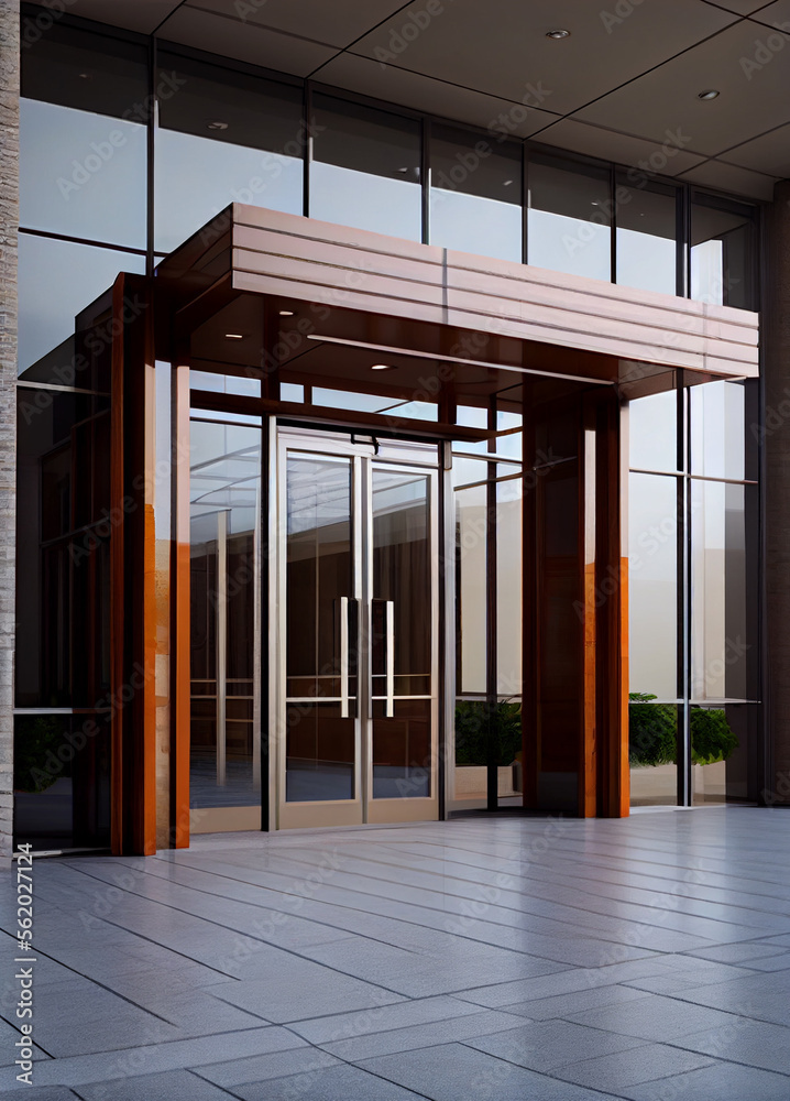 Entrance door luxury of business office building, Hotel lobby ...