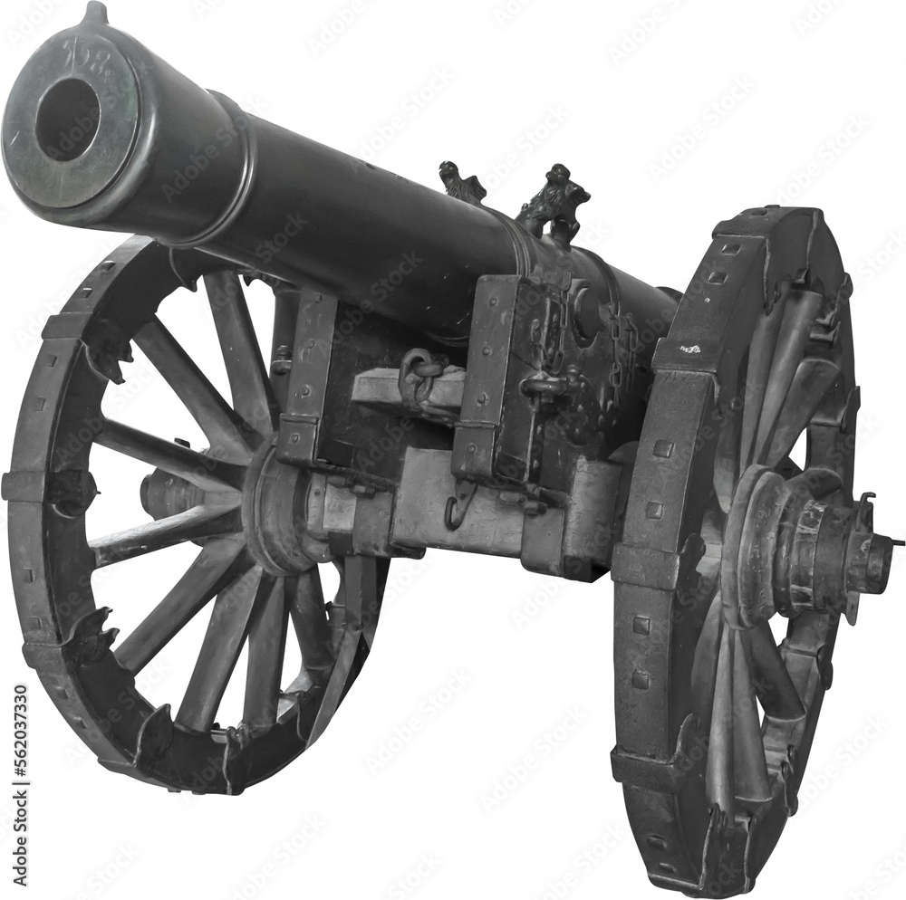 Photo Isolated PNG cutout of an old artillery cannon on a transparent ...