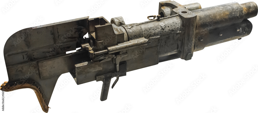 Isolated PNG cutout of an artillery cannon from Word War II on a ...