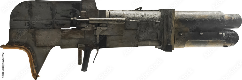 Isolated PNG cutout of an artillery cannon from Word War II on a ...