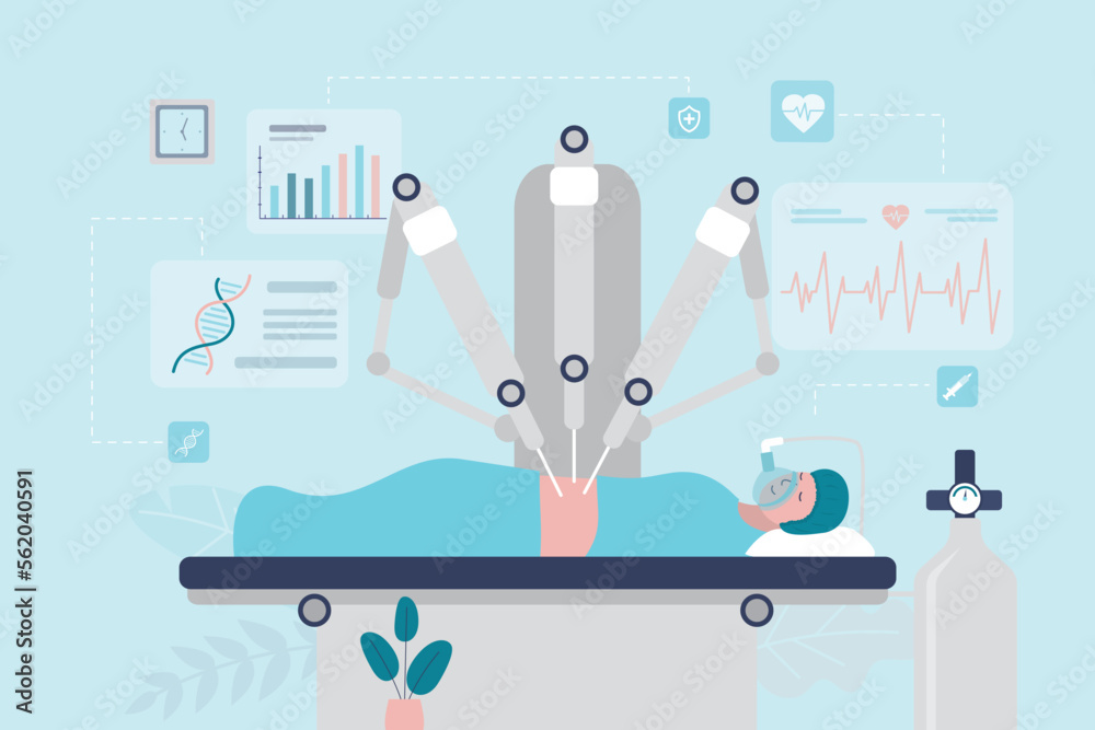 Robotic surgery, innovate technology. Surgical doctor robot for ...