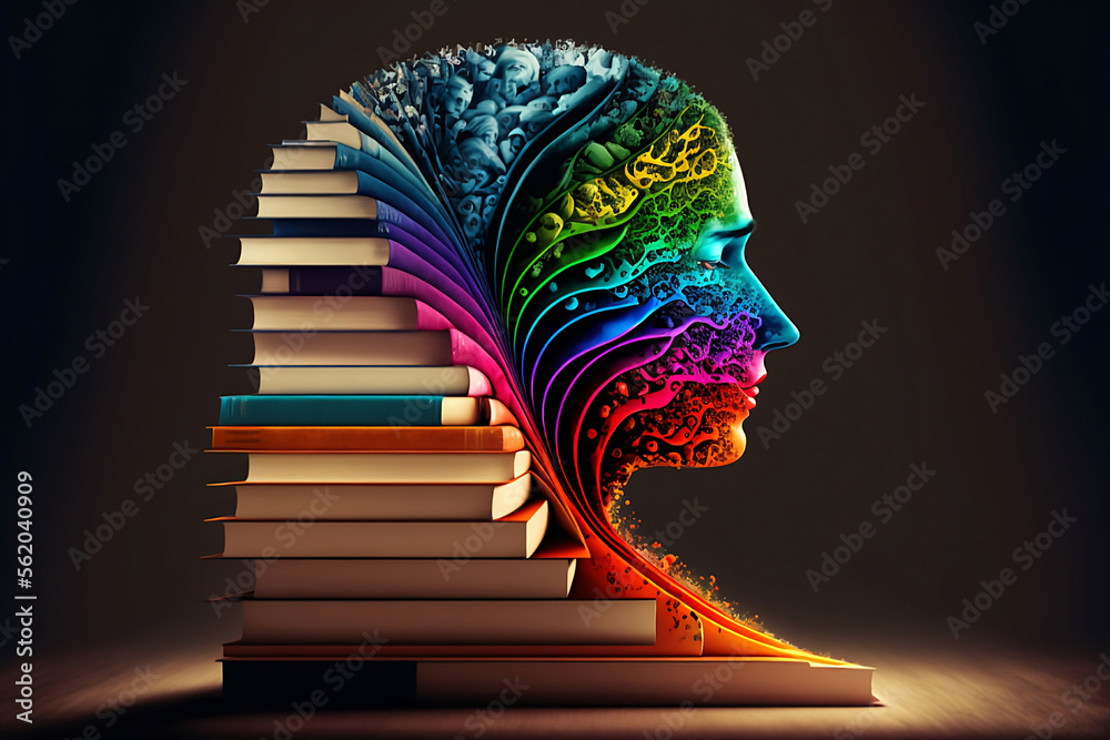 Exploding Mind, Concept Art of a Human Brain Bursting with Knowledge ...