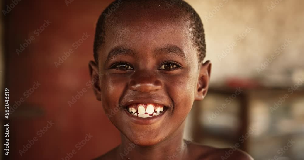Close up portrait of a Cute Little African Kid with a Big Beautiful ...