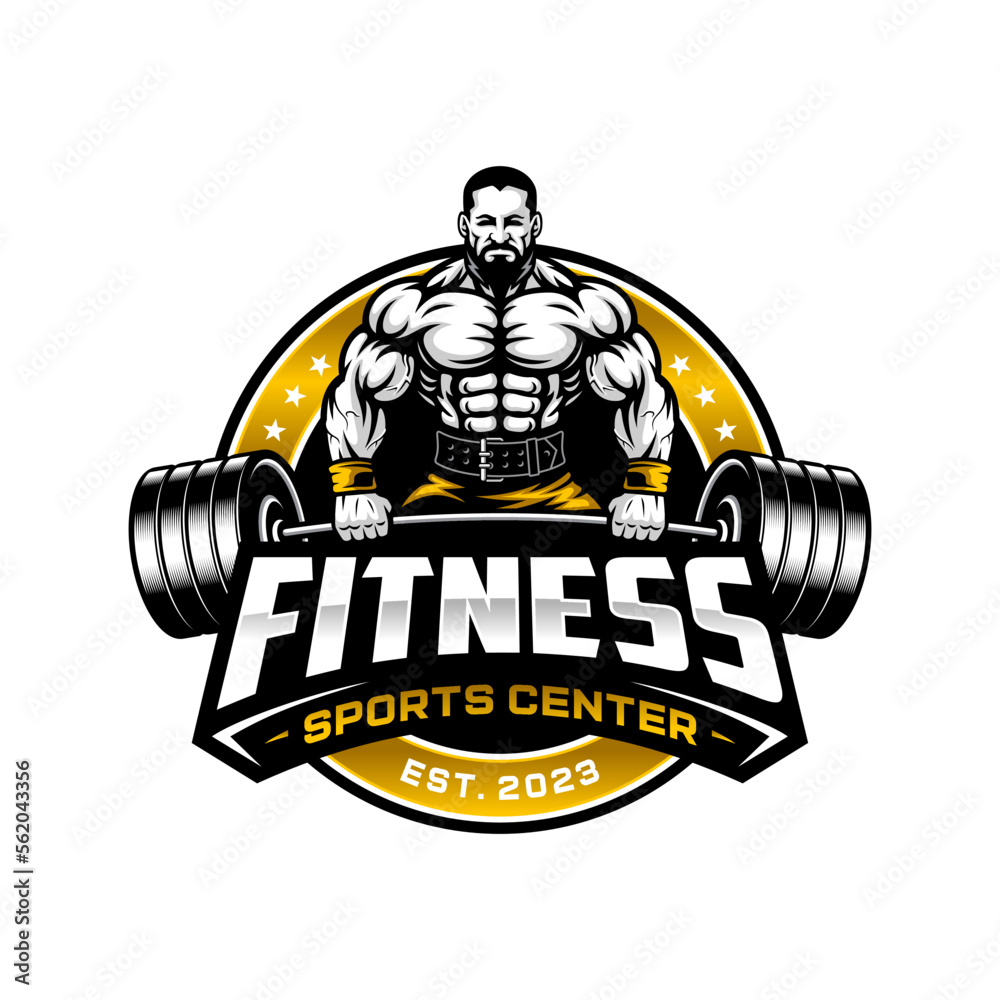Bodybuilding emblem and Gym Logo Design Vector Template Stock Vector ...